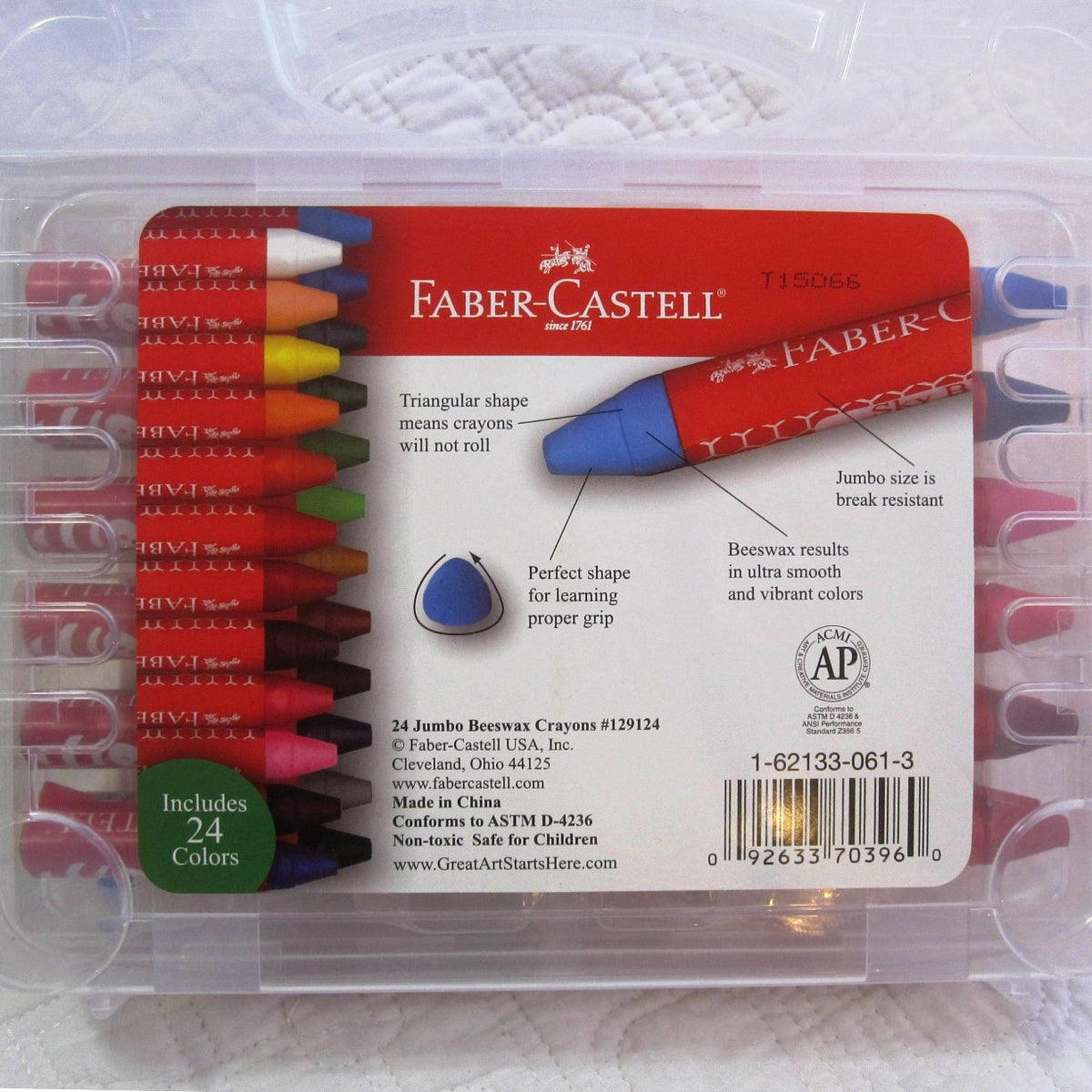 Faber-Castell Beeswax Crayons in a Durable Storage Case, 24 Bright Col ...